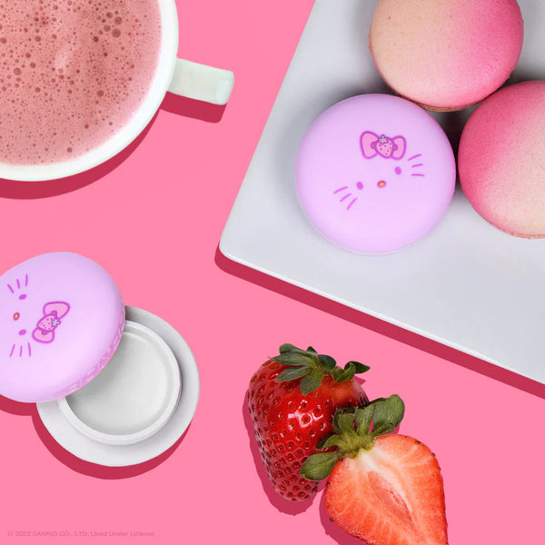 The Creme Shop Hello Kitty Macaron Lip Balm - Strawberry Rose Latte ...