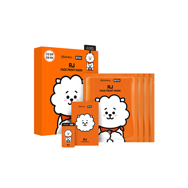 BT21 Face Point Mask RJ - 1 Box of 4 Sheets | Masksheets