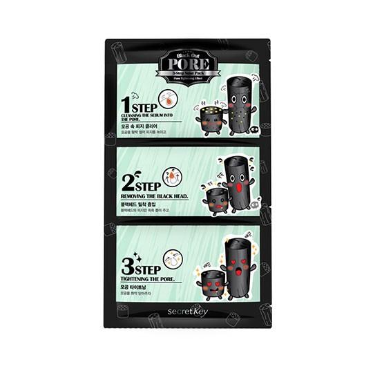 Secret Key Blackhead Out Pore 3-Step Nose Pack - 1 Box 5 Sheets ...