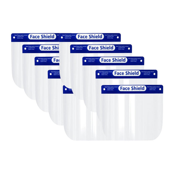 Transparent Plastic Safety Face Shield 10 Packs | Masksheets